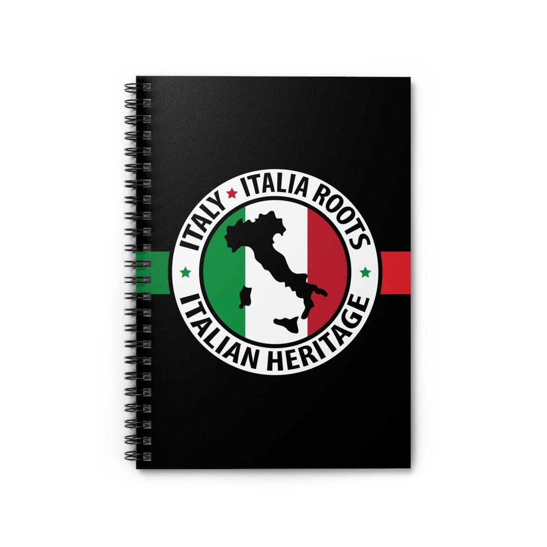 Italian Roots Spiral Notebook - Ruled Line, Italian Flag Heritage ...