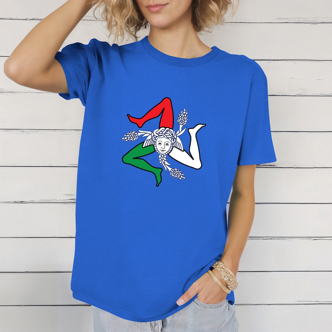 Sicilian Trinacria Art: Italian Flag, Sicily Medusa Design (digital ...