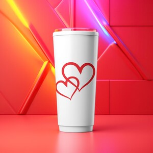 Double Red Hearts SVG PNG: Outlined Heart Clipart (digital Download) - Etsy