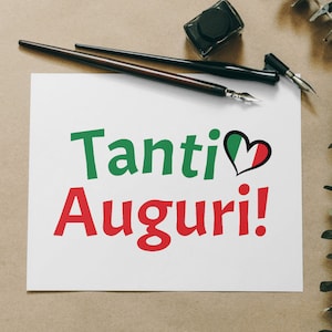 Italian Digital Download, Tanti Auguri, Italian Best Wishes, Italy ...