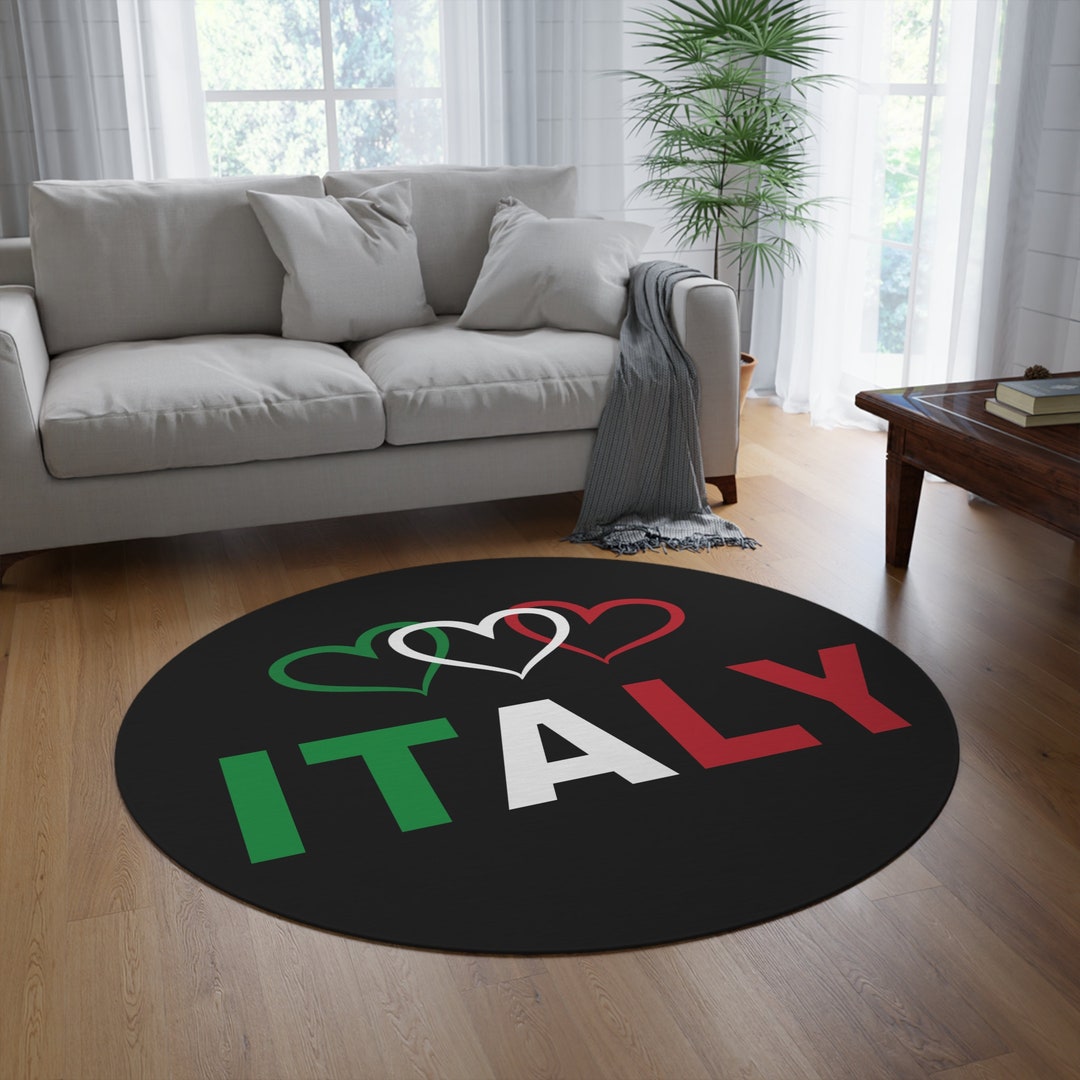 Italian Gift, Italy Round Rug, Italian Area Rug, Italian Flag, Italy ...