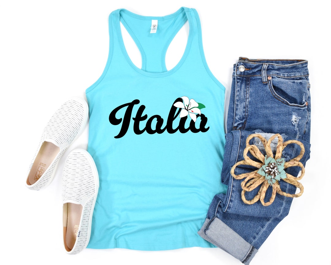 Italian Tank Top, Italia White Lily, Women's Ideal Racerback Tank ...