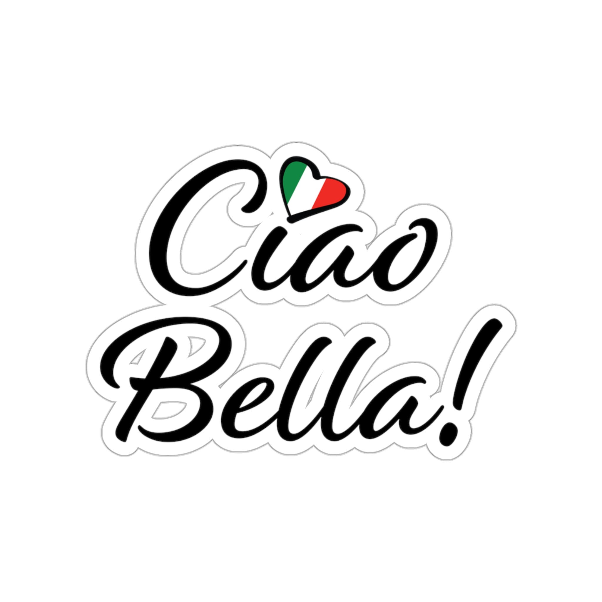 Italian Sticker Ciao Bella Italian Flag Heart Sticker Kiss-cut - Etsy