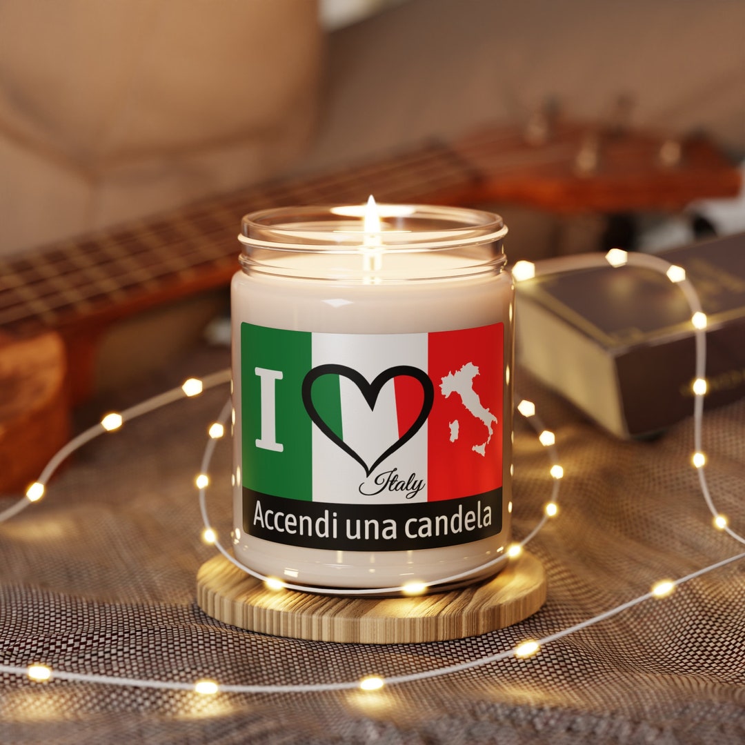 Italian Candle, Italian Flag Heart Scented Soy Candle, 9oz, Relaxation ...