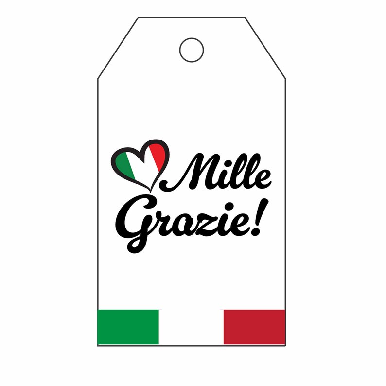 Mille Grazie Italian Gift Tags: Avery Template (PDF Download) - Etsy