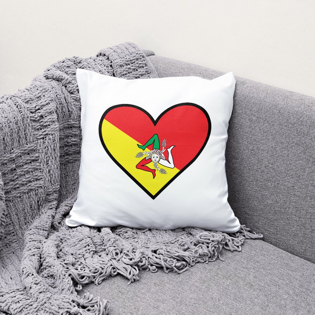Téléchargement numérique sicilien, coeur de drapeau sicilien, Trinacria ...