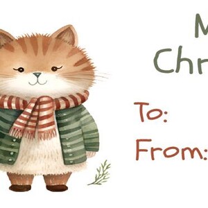 Christmas Gift Tags, Holiday Bunny, Dogs, Cats and Friends DYI Stickers ...