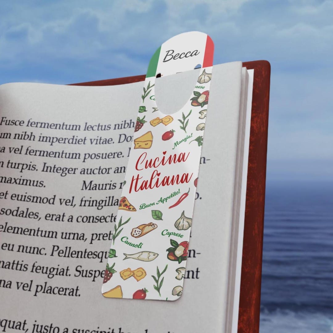 Personalized Italian Cuisine Bookmark: Culinary Art Reader Gift - Etsy