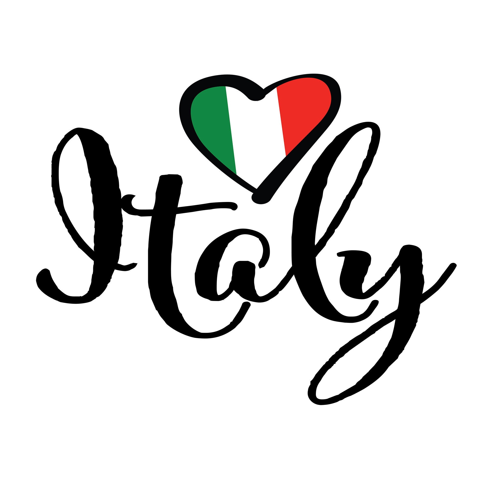 Italian Digital Download, Love Italy, Italian Flag Heart, Italy PNG ...