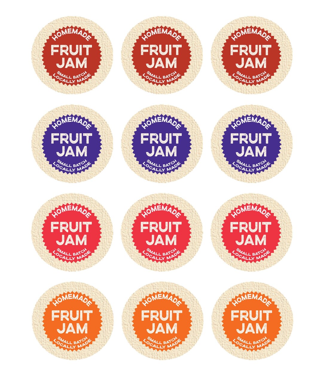 Jam Jelly Printable Avery Fruit Jam 2 Inch Labels, Instant Download. 2 ...