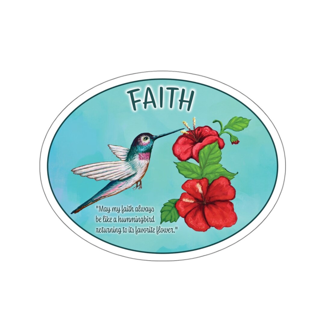 Hummingbird Faith Sticker, Kiss-cut Stickers for Laptop, Phone Case ...