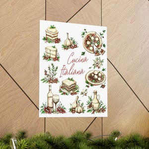 Italian Cuisine Wall Art Poster - Matte Vertical Posters, Italian Food ...