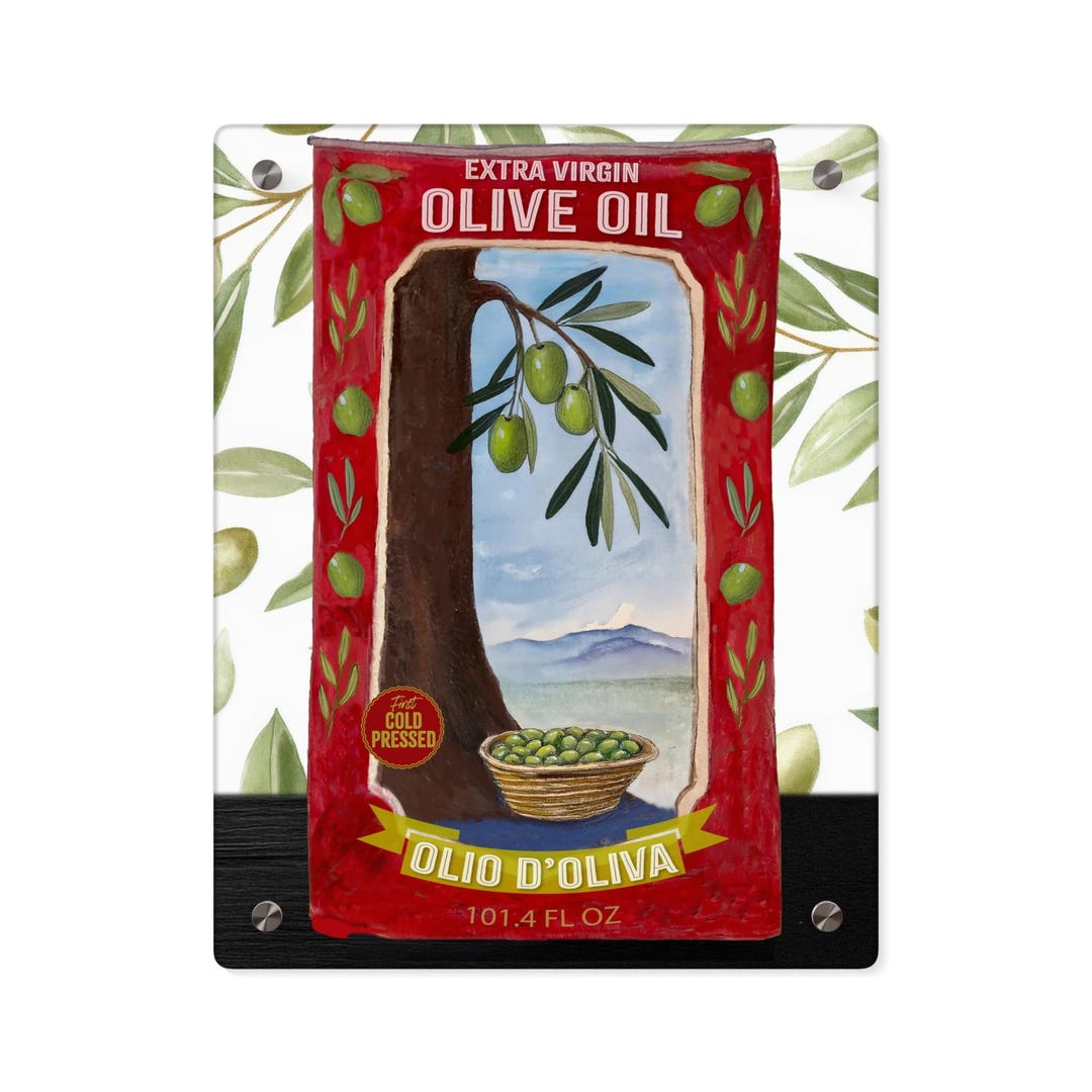 Italian Olive Oil Print: Vintage Kitchen Acrylic Wall Art - Etsy