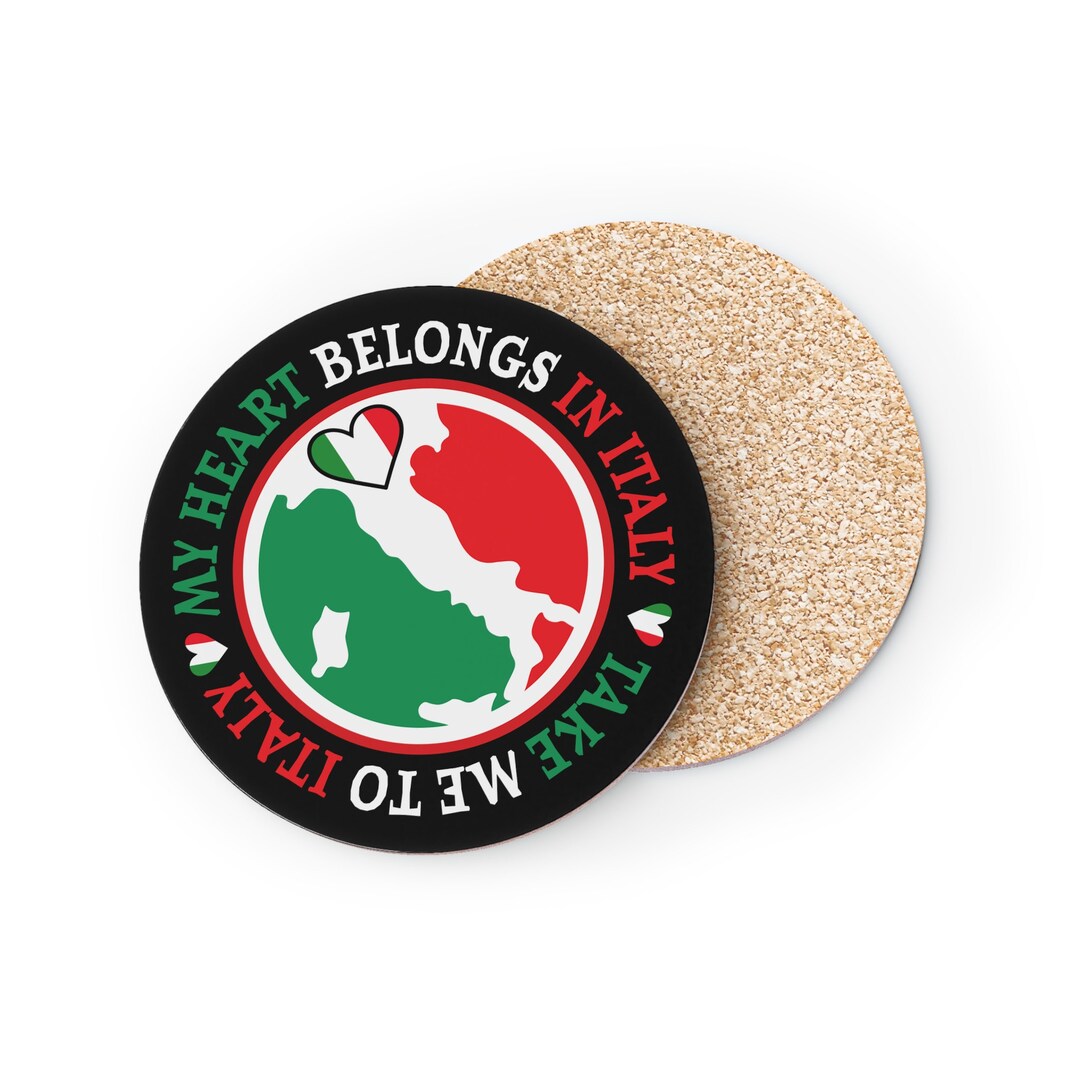 Italian Coaster, Italy Boot, Italian Flag, Italy Heart, Italian, Gift ...