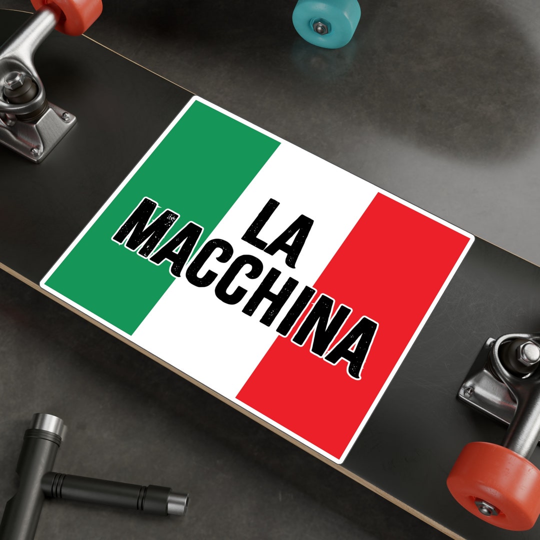 Italian Decal, La Macchina, Italian Flag Sticker Kiss-cut Vinyl Decals ...