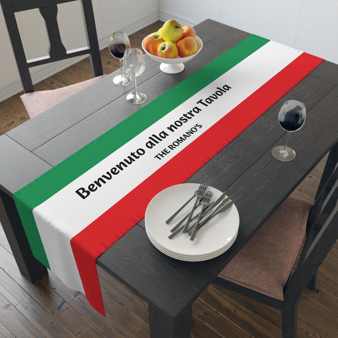 Personalized Italian Table Runner: Benvenuto Alla Nostra Tavola - Etsy