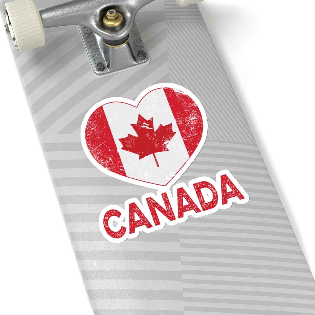 Canadian Flag Sticker: Heart Canada Vinyl Decal - Etsy