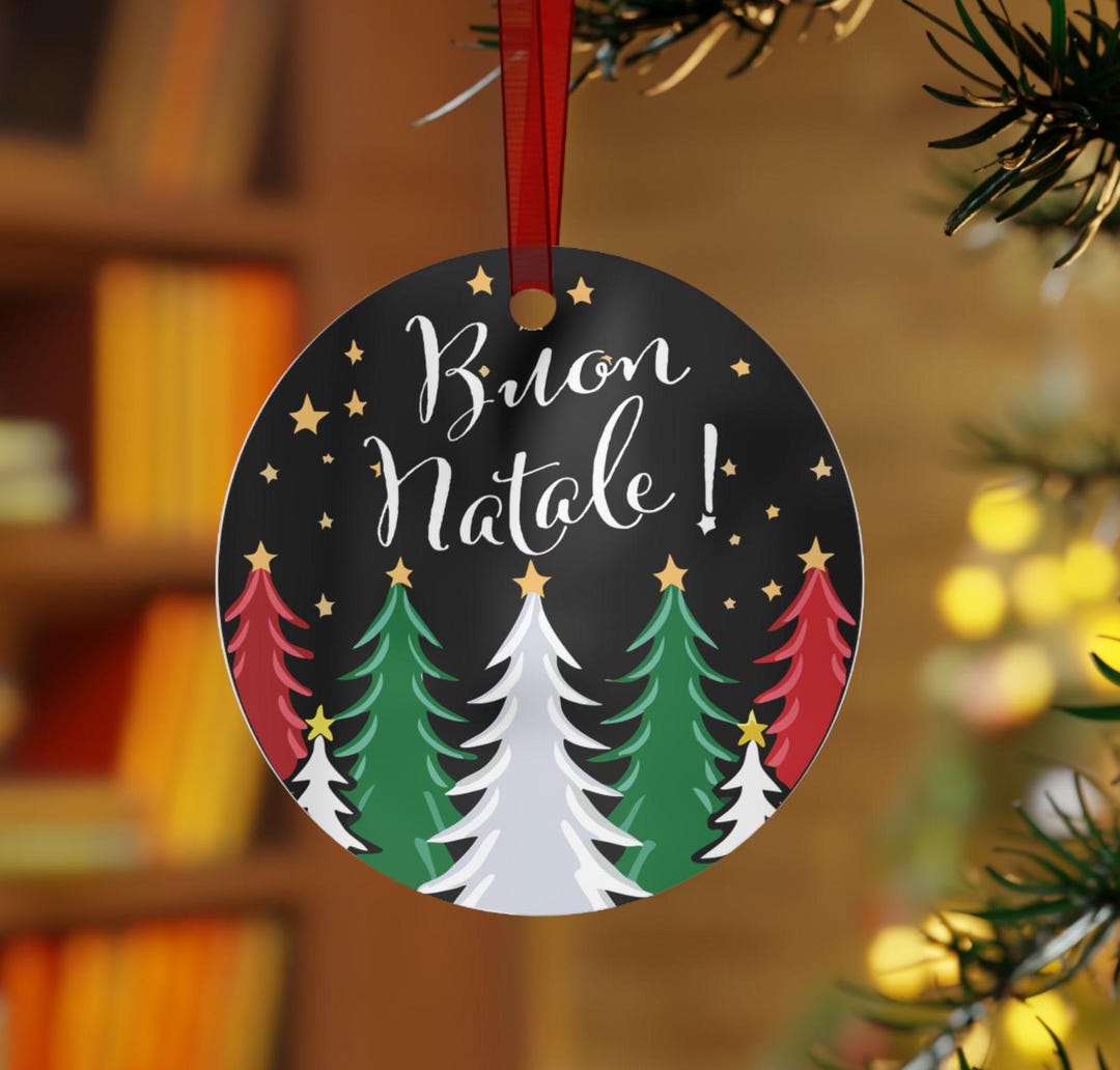 Italian Christmas Metal Ornament, Buon Natale Tree Ornament, Italian ...