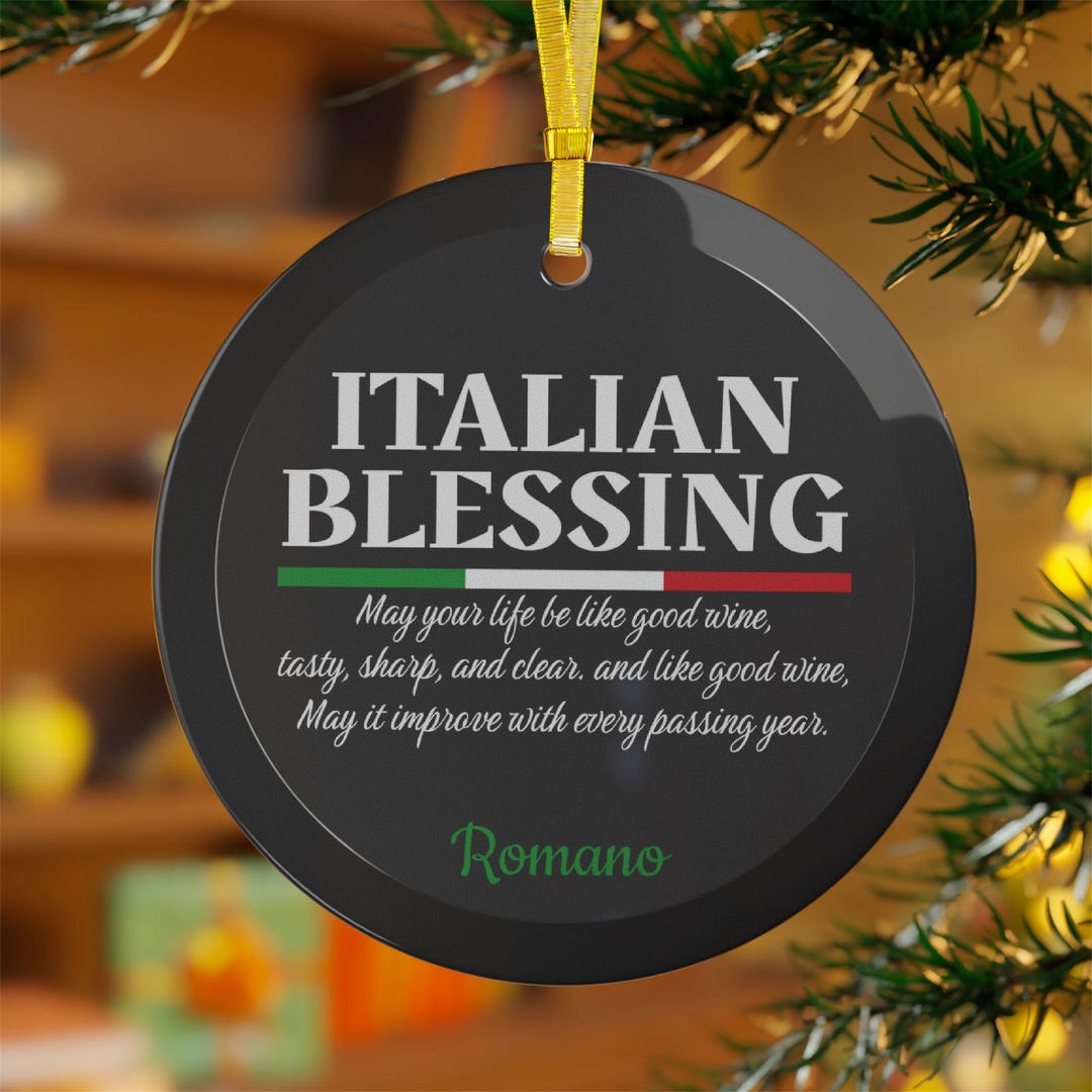 Personalized Italian Blessing Glass Ornament: Holiday Keepsake - Etsy