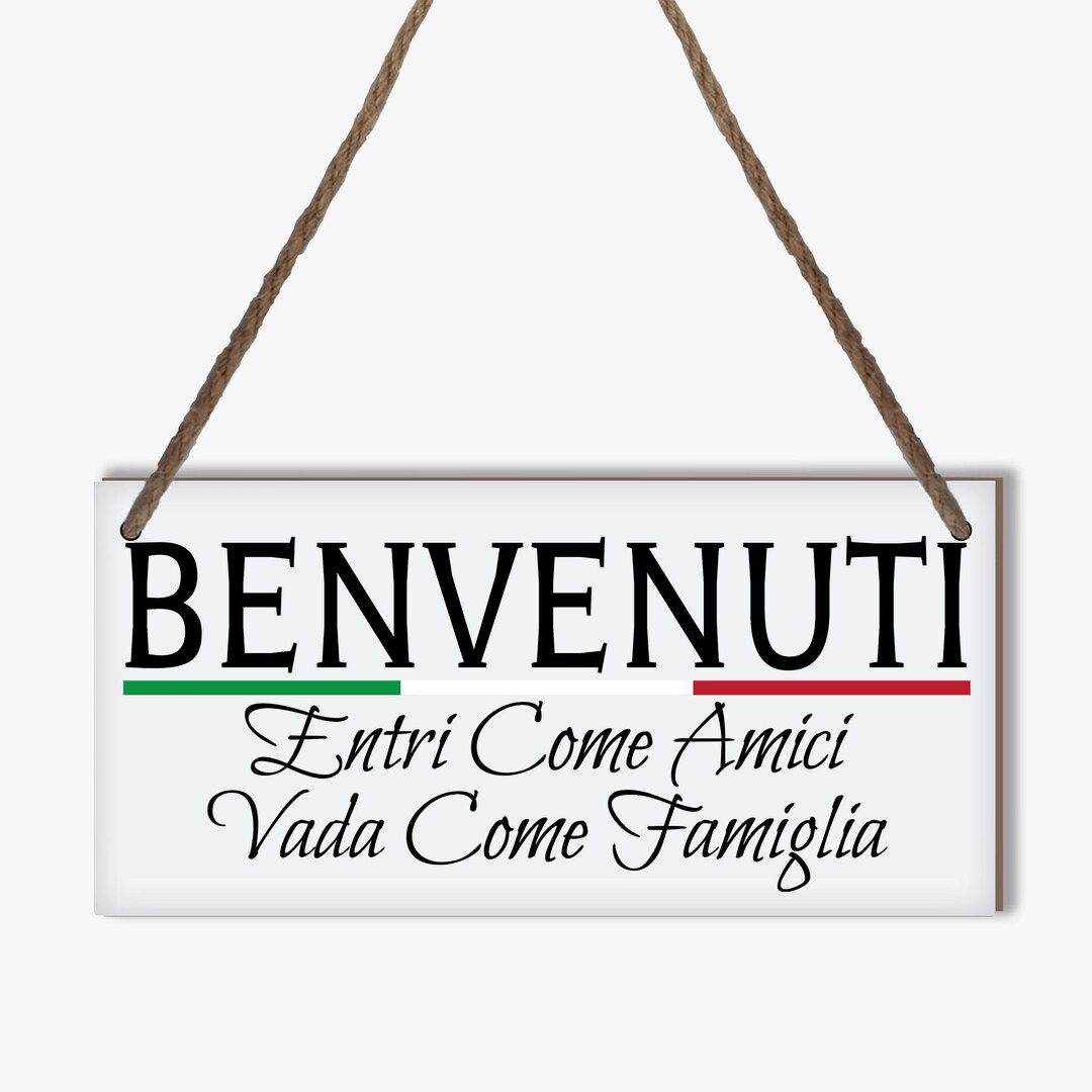 Italian Welcome Home Cedar Wood Sign, Rustic Housewarming Gift - Etsy