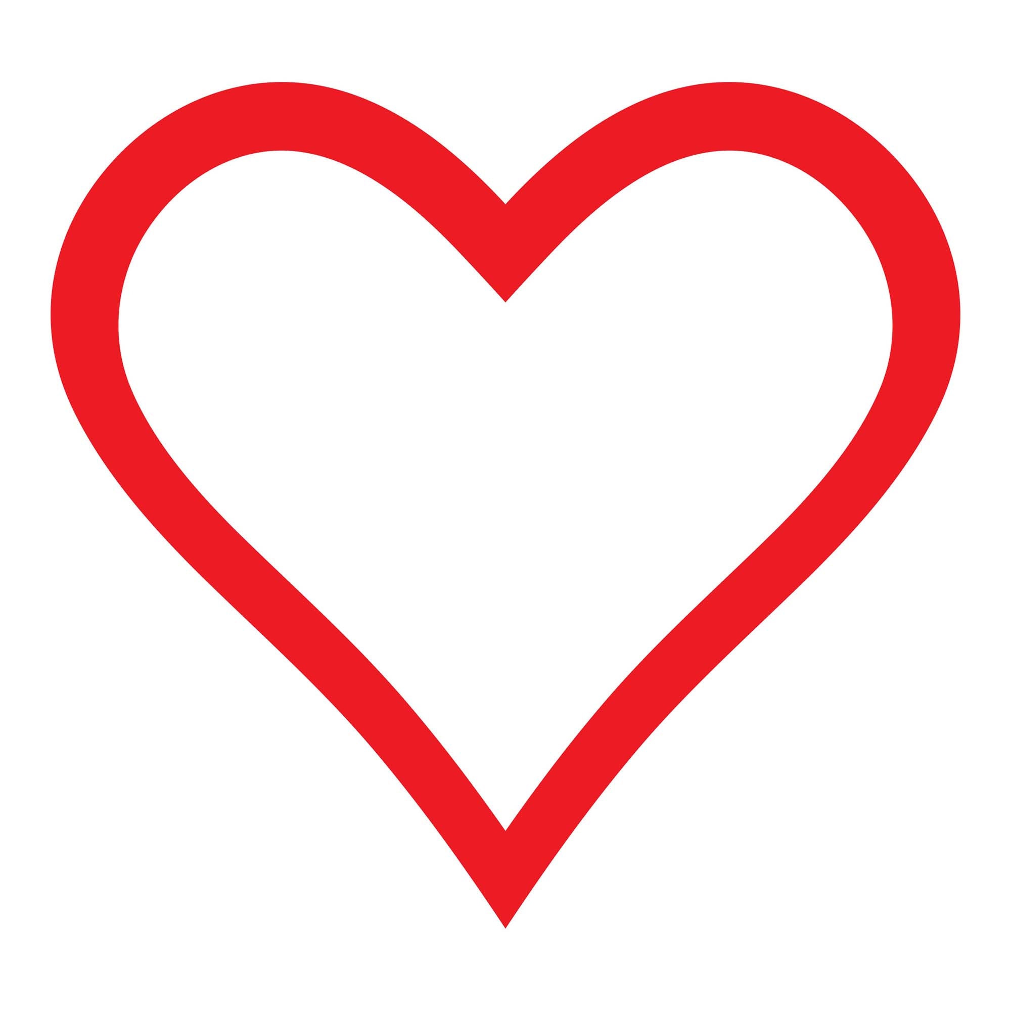 Contorno del corazón Corazón rojo audaz SVG Descarga instantánea ...