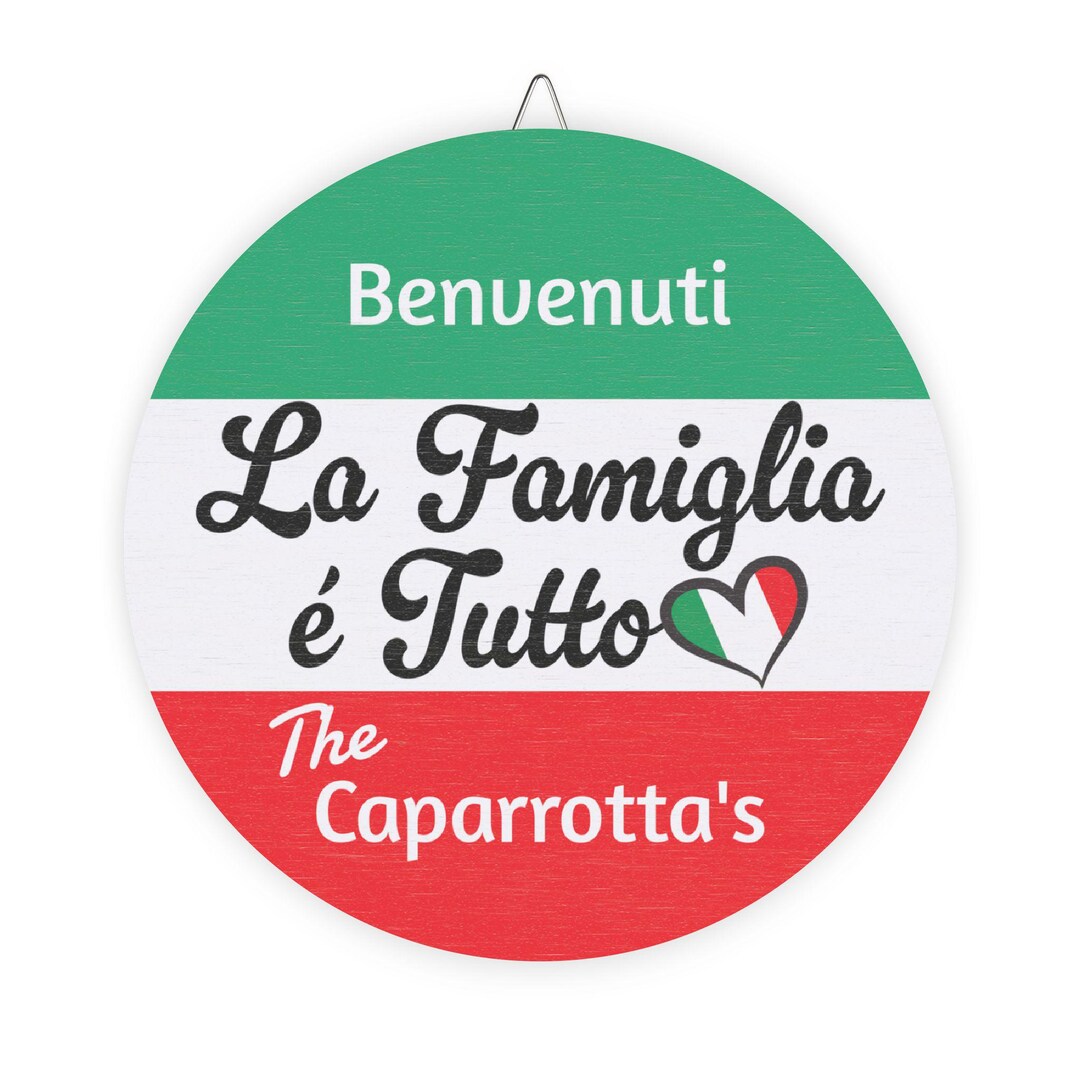 Wood Signs, Benvenuti Personalized Famiglia Sign, Italian Gift for Home ...