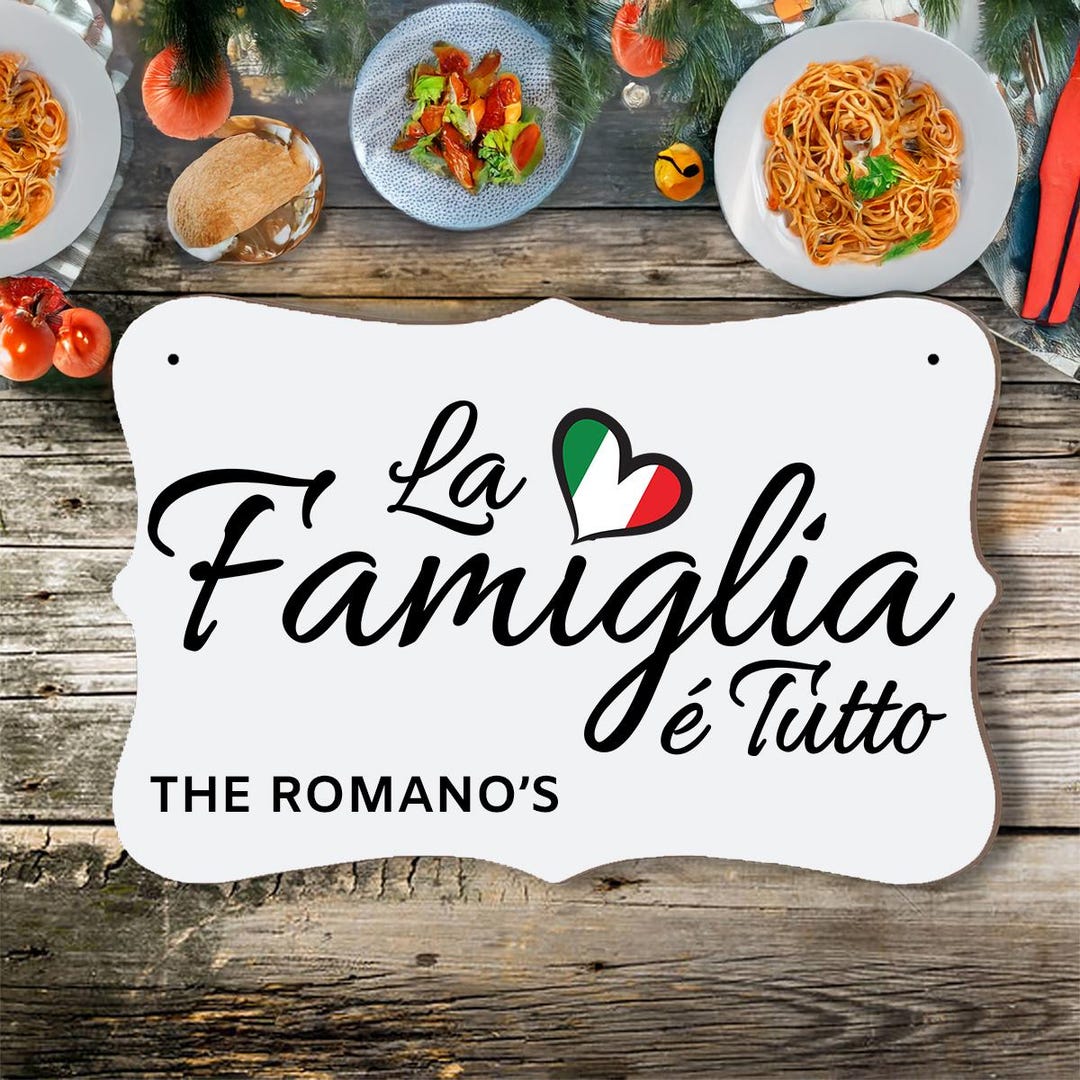 Family is Everything, Personalized Italian Wood Panel Sign, La Famiglia ...