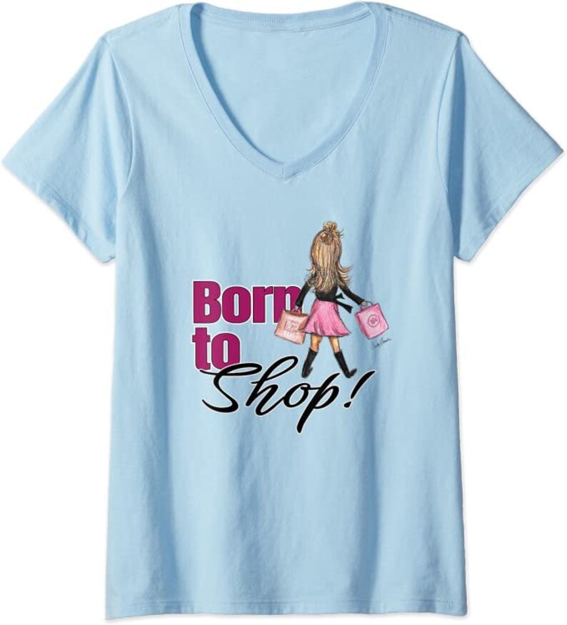 Digital Download, Born to Shop Hand Drawn, Printable Artwork, Digital ...