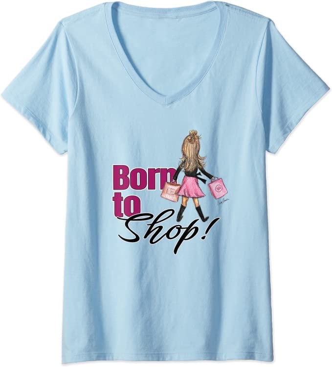 Digital Download, Born to Shop Hand Drawn, Printable Artwork, Digital ...