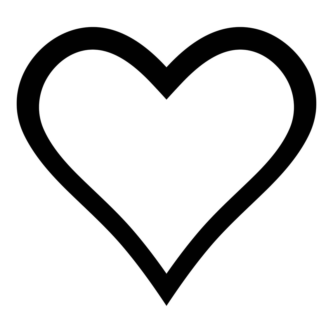 Heart Outline Bold Black Heart SVG Instant Download Black Outlined ...