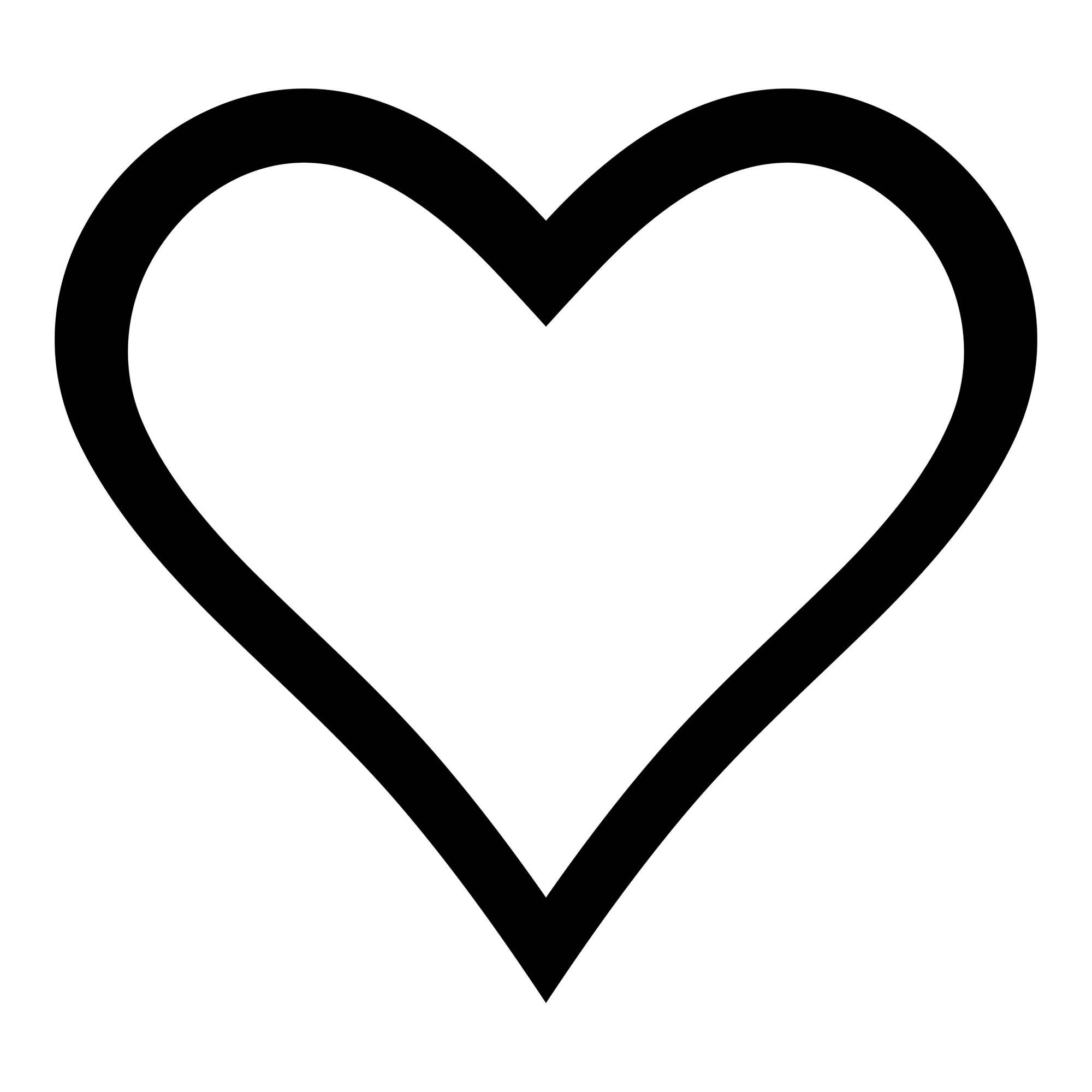 Heart Outline Bold Black Heart SVG Instant Download Black Outlined ...