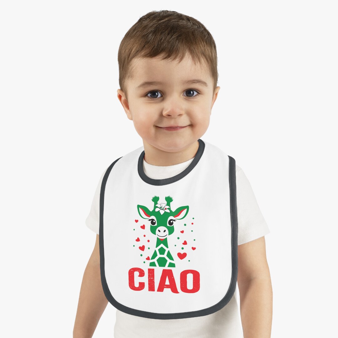 Ciao Bavaglino Italian Giraffe, Cute Italian Bib, Italian Flag Colors ...