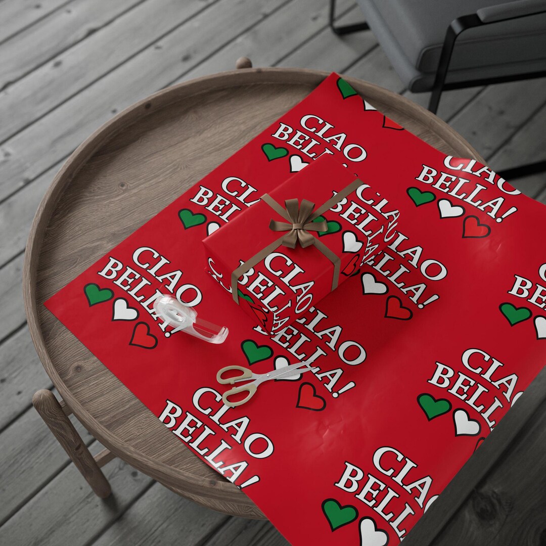 Ciao Bella Italian Wrapping Paper, Italy Flag Design Gift Wrap, All ...