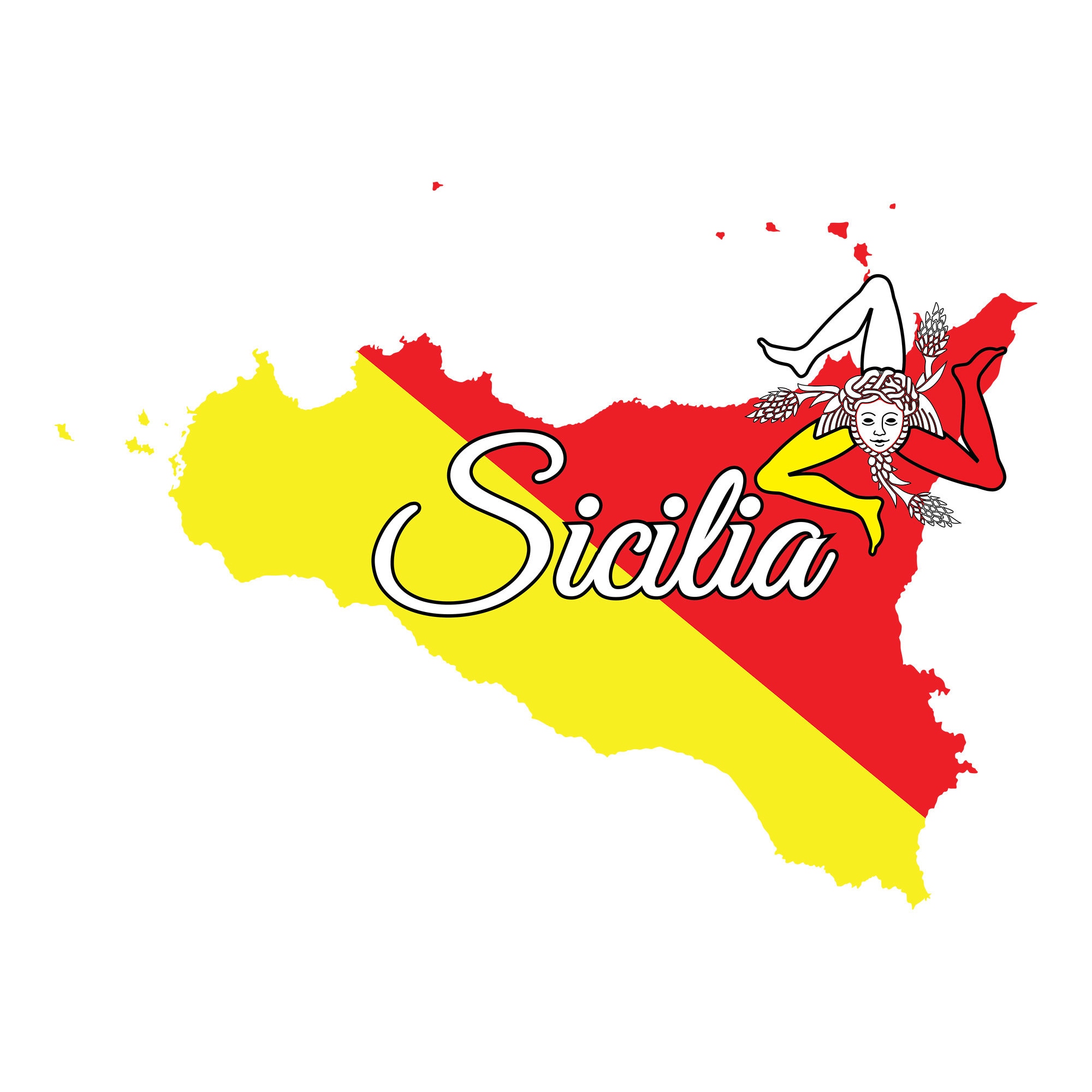 Sicilia Digital Art, Italian Download, Sicily, Italian Flag, Sicilian ...