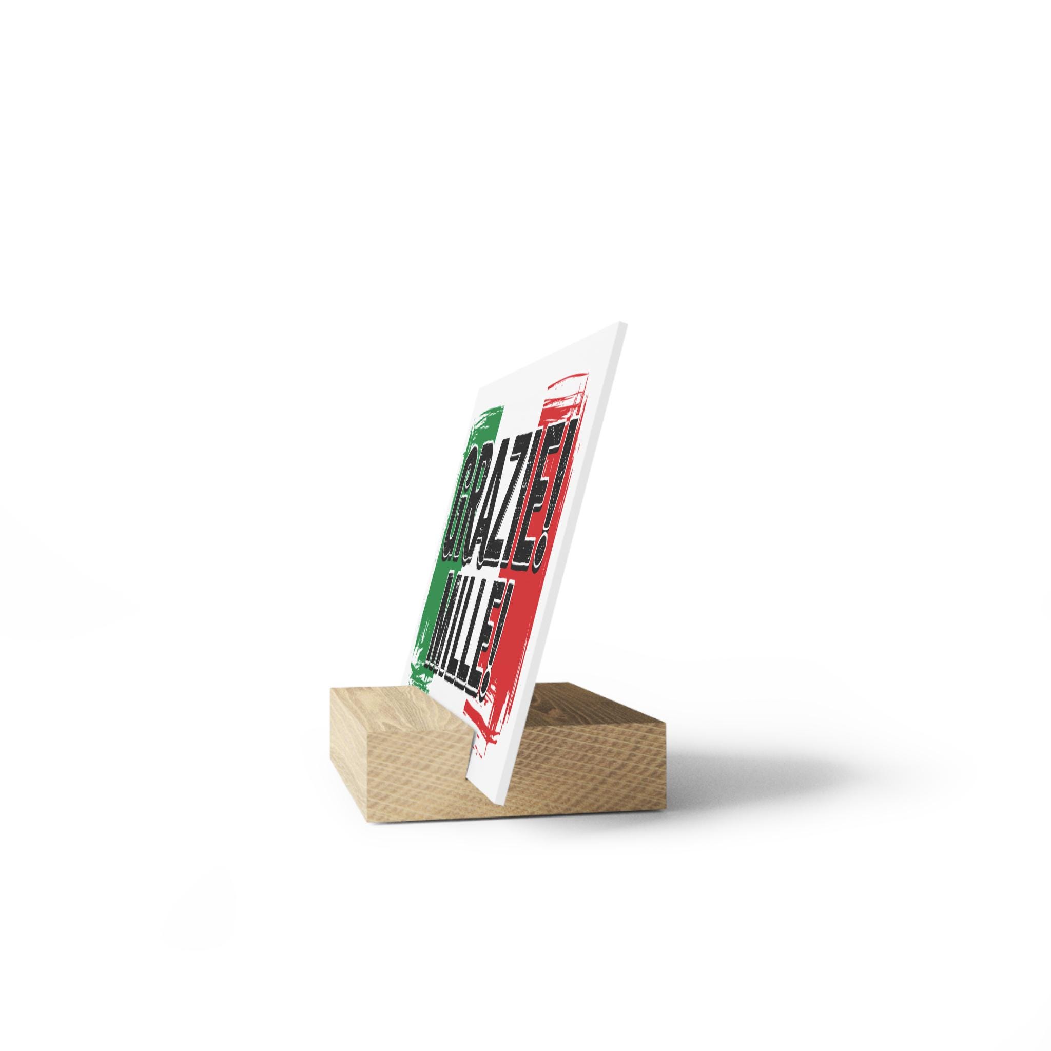 Grazie Mille Italian Wood Sign: Italy Home Decor With Stand - Etsy