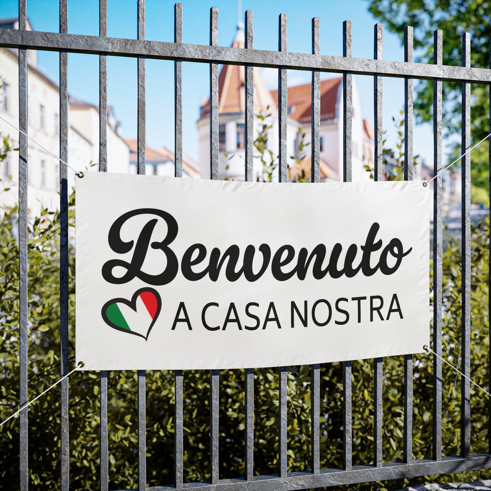 Italian Welcome Vinyl Banner: Benvenuto a Casa Sign - Etsy