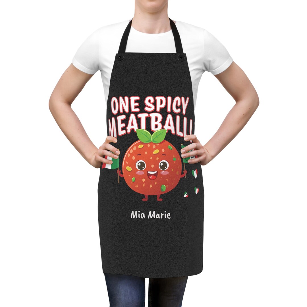 Italian Flag Apron, Funny Personalized Spicy Meatball Kitchen Gift ...