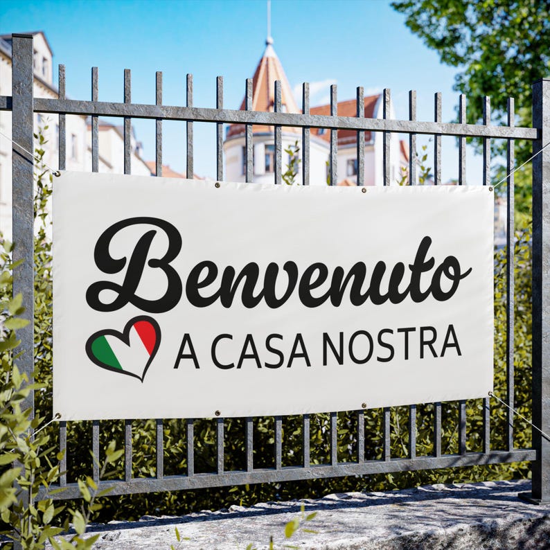 Italian Welcome Vinyl Banner: Benvenuto a Casa Sign - Etsy