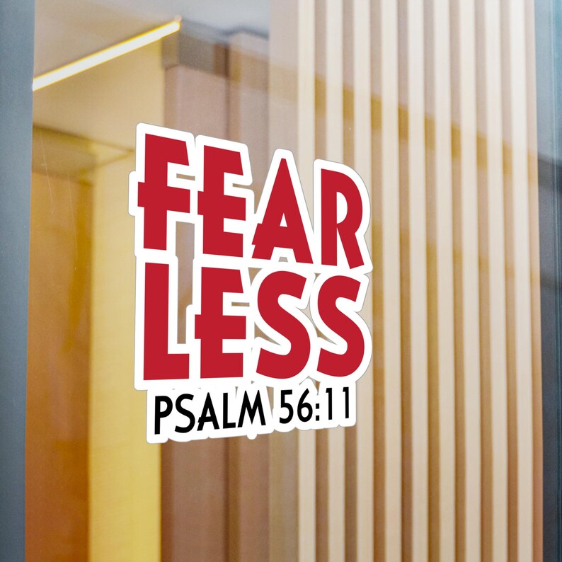 Fearless Bible Verse Sticker: Christian Decal for Laptop, Water Bottle ...