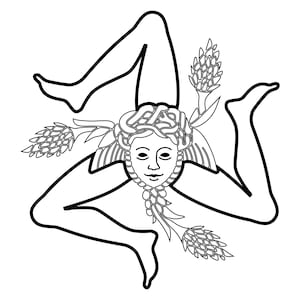 Sicilia Digital Art, Italian Download, Sicily, Black and White Line Art, Sicilian Trinacria ...
