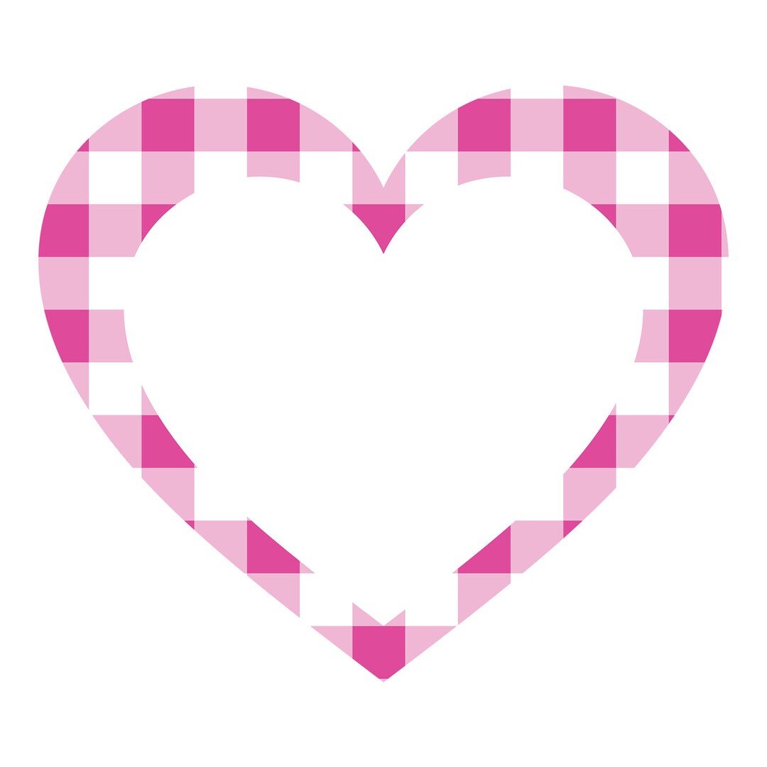 Heart, SVG, PNG, Instant Download, Pink Checkered, Pink Heart, Checker ...