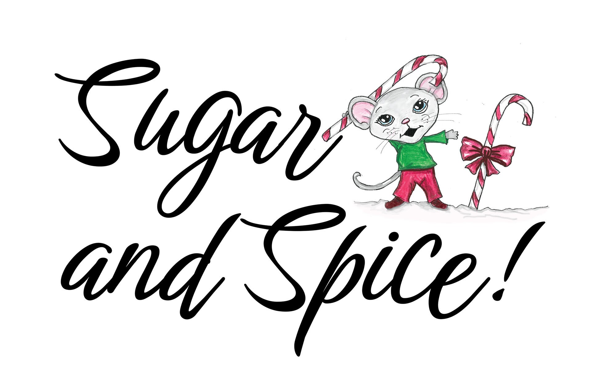 Sublimation Hand Drawn Sugar and Spice Christmas Mouse Decal Digital ...