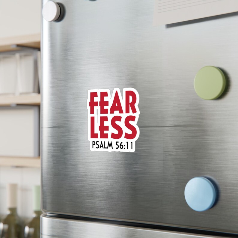Fearless Bible Verse Sticker: Christian Decal for Laptop, Water Bottle ...