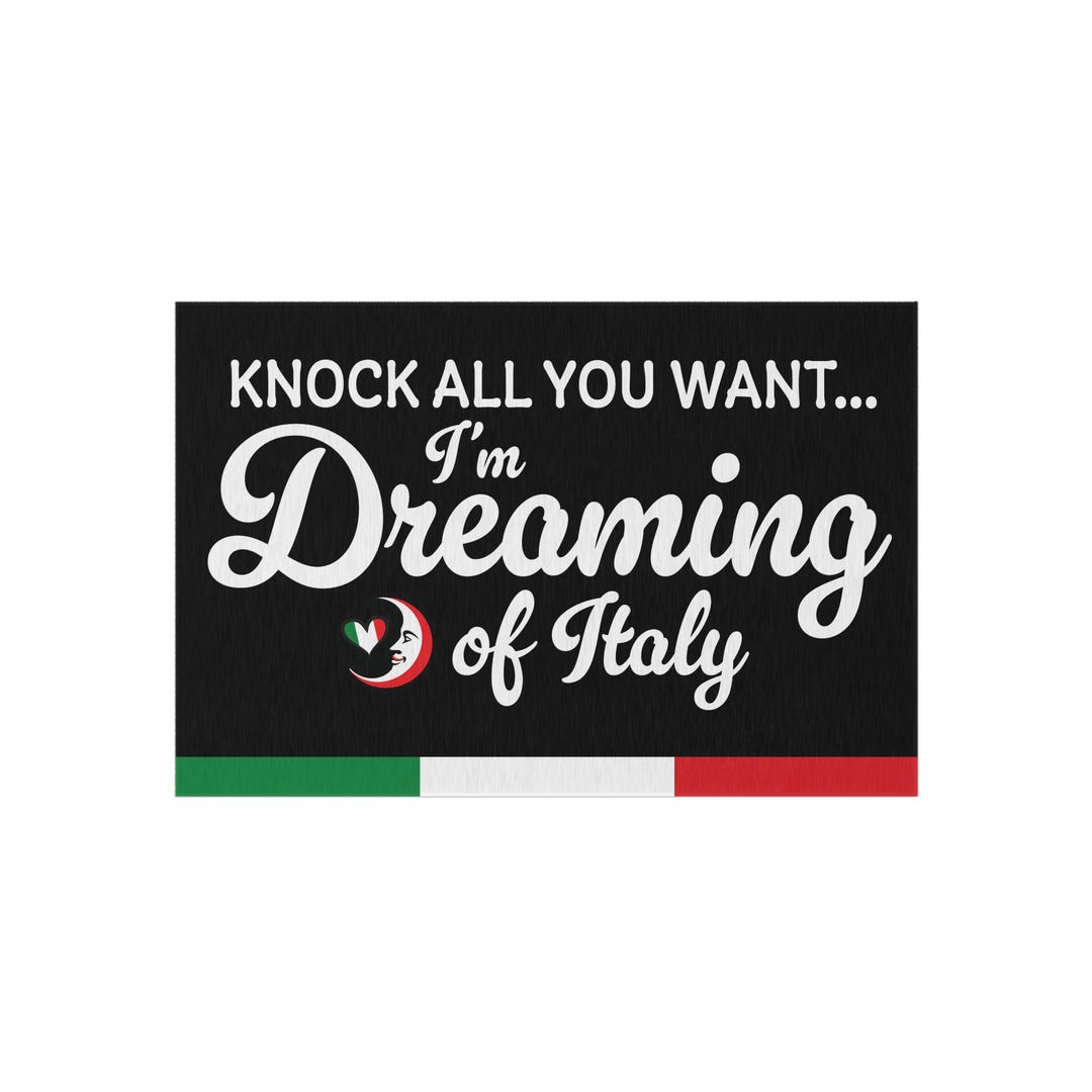 Italian Outdoor Rug, Dreaming of Italy Door Mat, Italian Moon and Heart ...