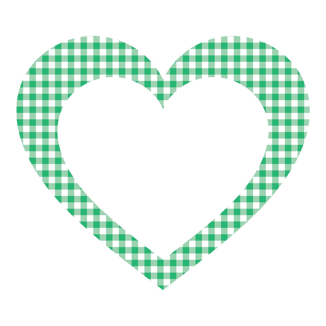 Heart, SVG, PNG, Instant Download, Green Checkered, Green Heart ...