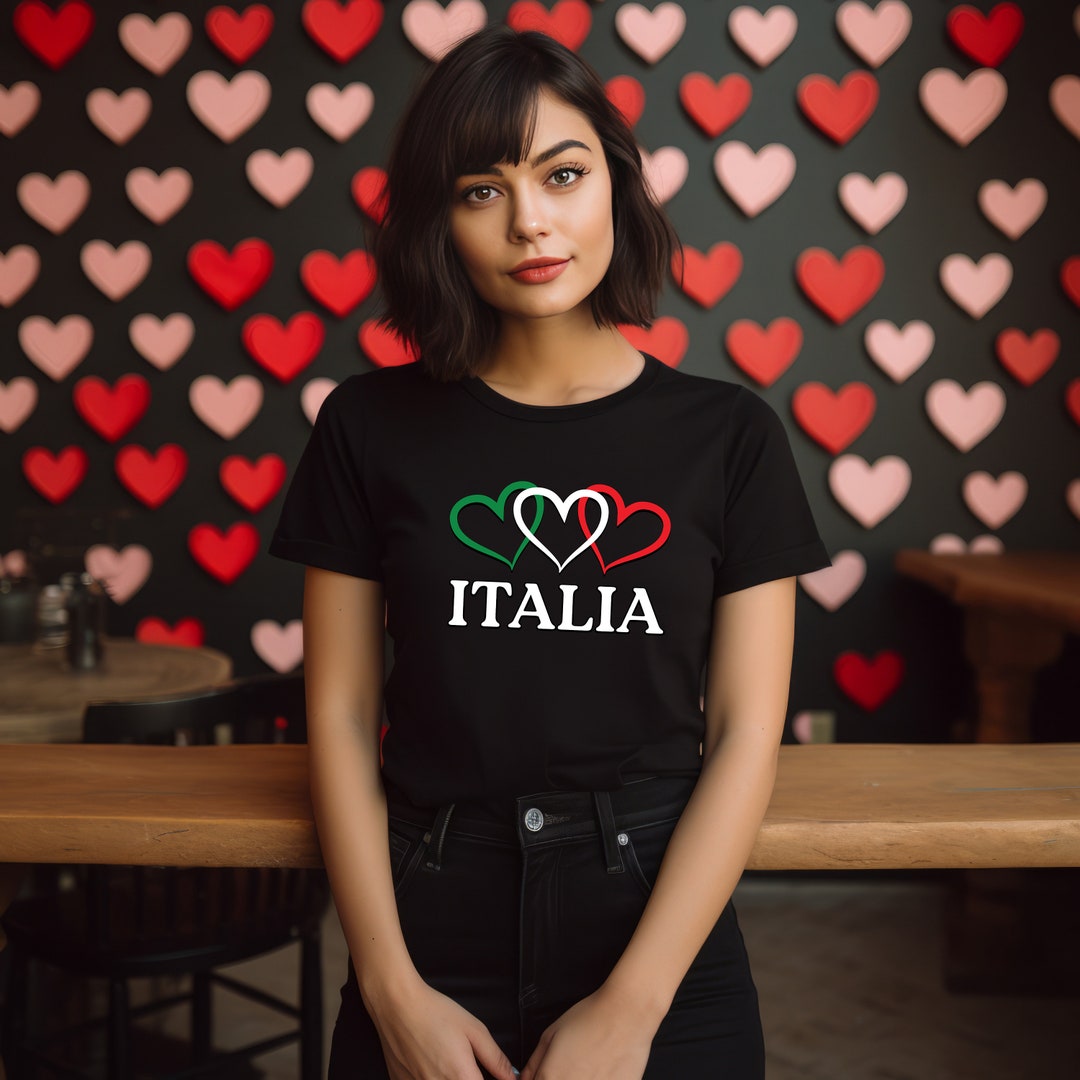 Italian Tshirt , Italy Hearts Tshirt, Italian Flag, Italia Tee, Friend ...