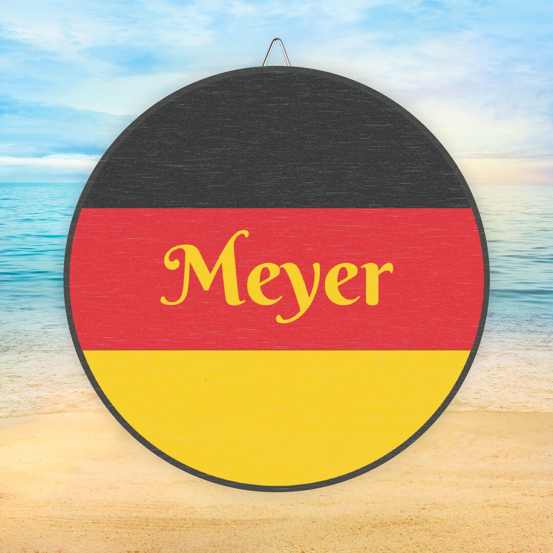 German Flag Name Wood Sign | Personalized Round Wooden Wall Decor - Etsy