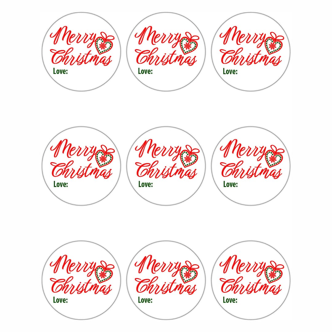 Printable Avery Merry Christmas Stickers 2.5 Inch Labels, Gift Tags ...