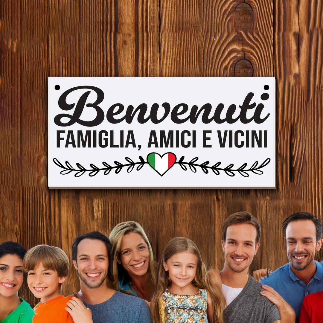 Benvenuti Italian Cedar Wood Sign, Welcome Family & Friends Art - Etsy