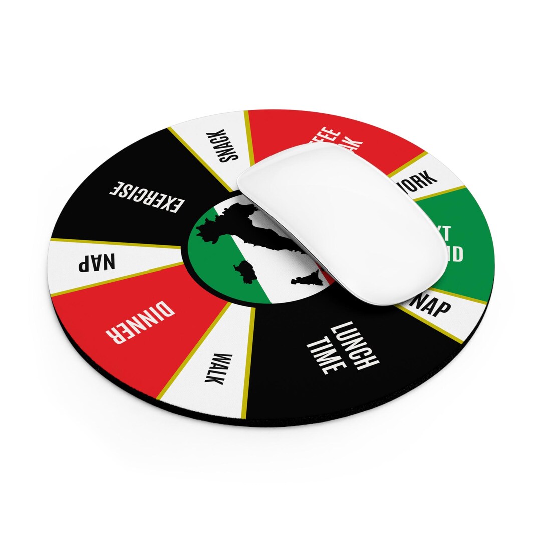 Fun Spin Wheel Mouse Pad - Personalized Italian Accessory, Gift for ...